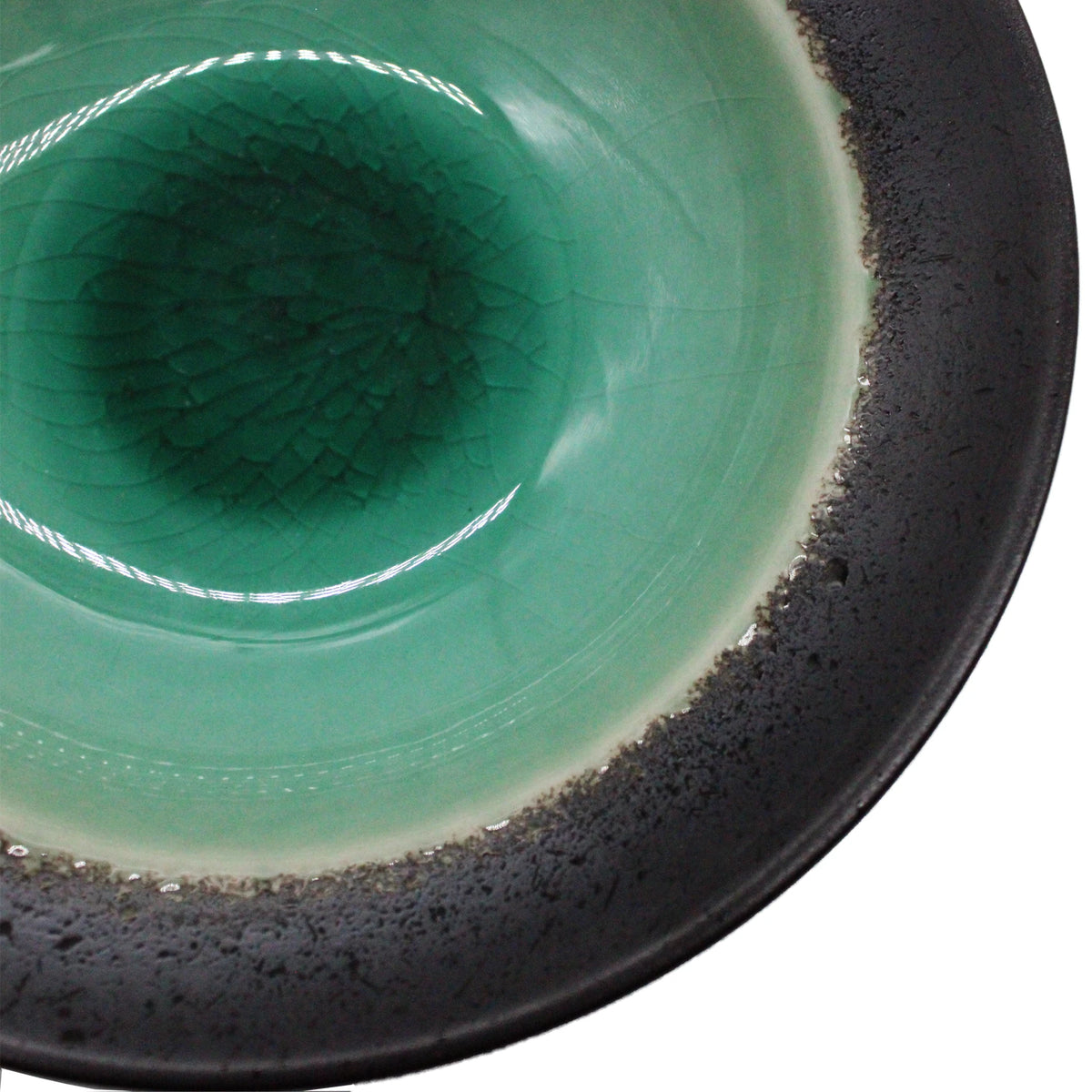 Cyan Bottom Small Deep Plate Minoyaki "Umi" | The Wasabi Company