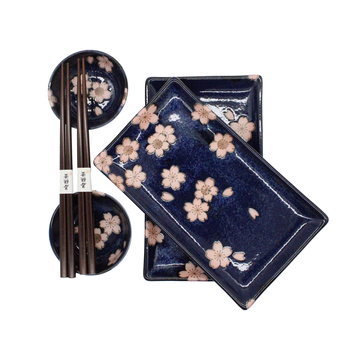 Sushi Gift Set in Blue & Pink Sakura | The Wasabi Company
